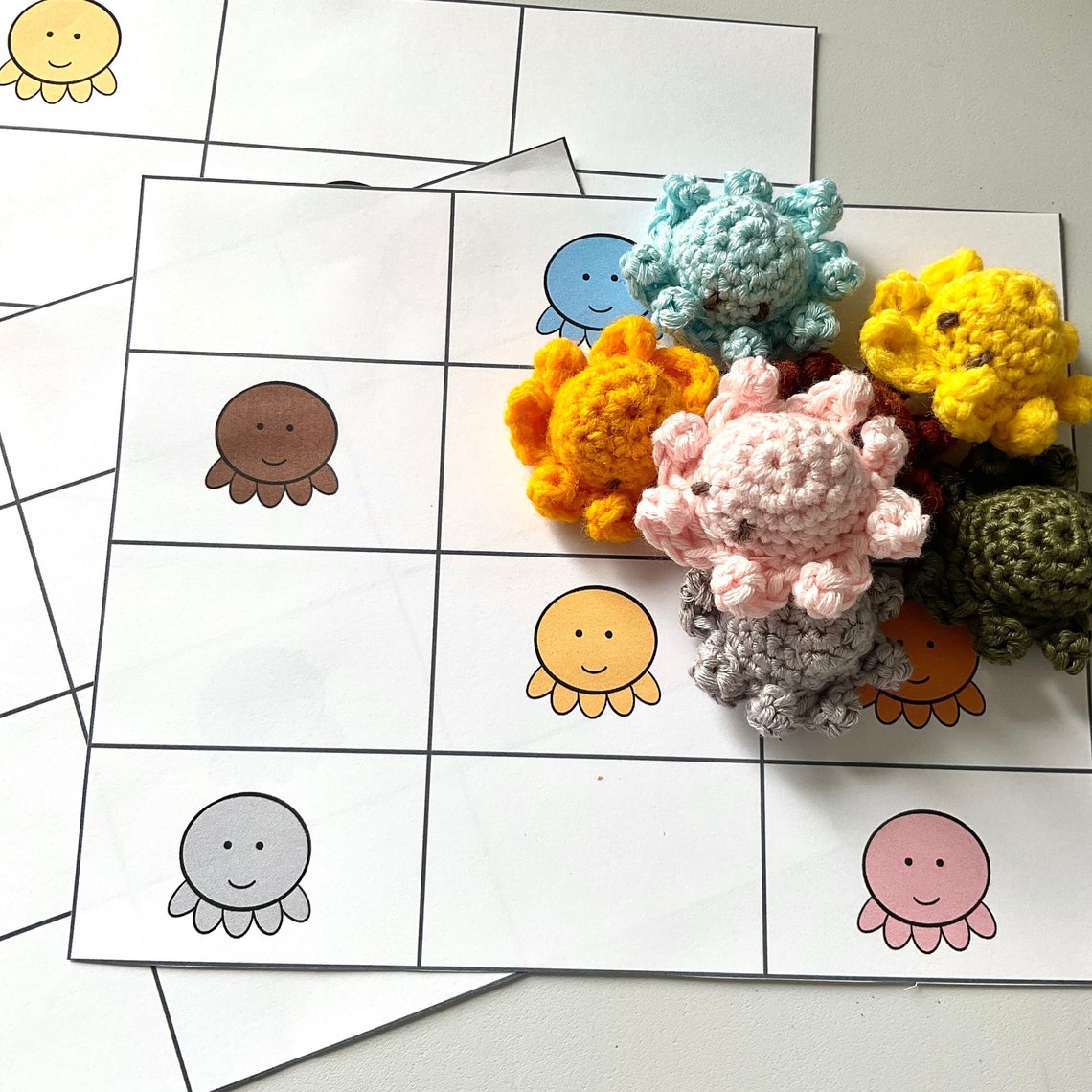Octopus Memory Game, Crochet PATTERN, Crochet Octopus Pattern Pdf ...