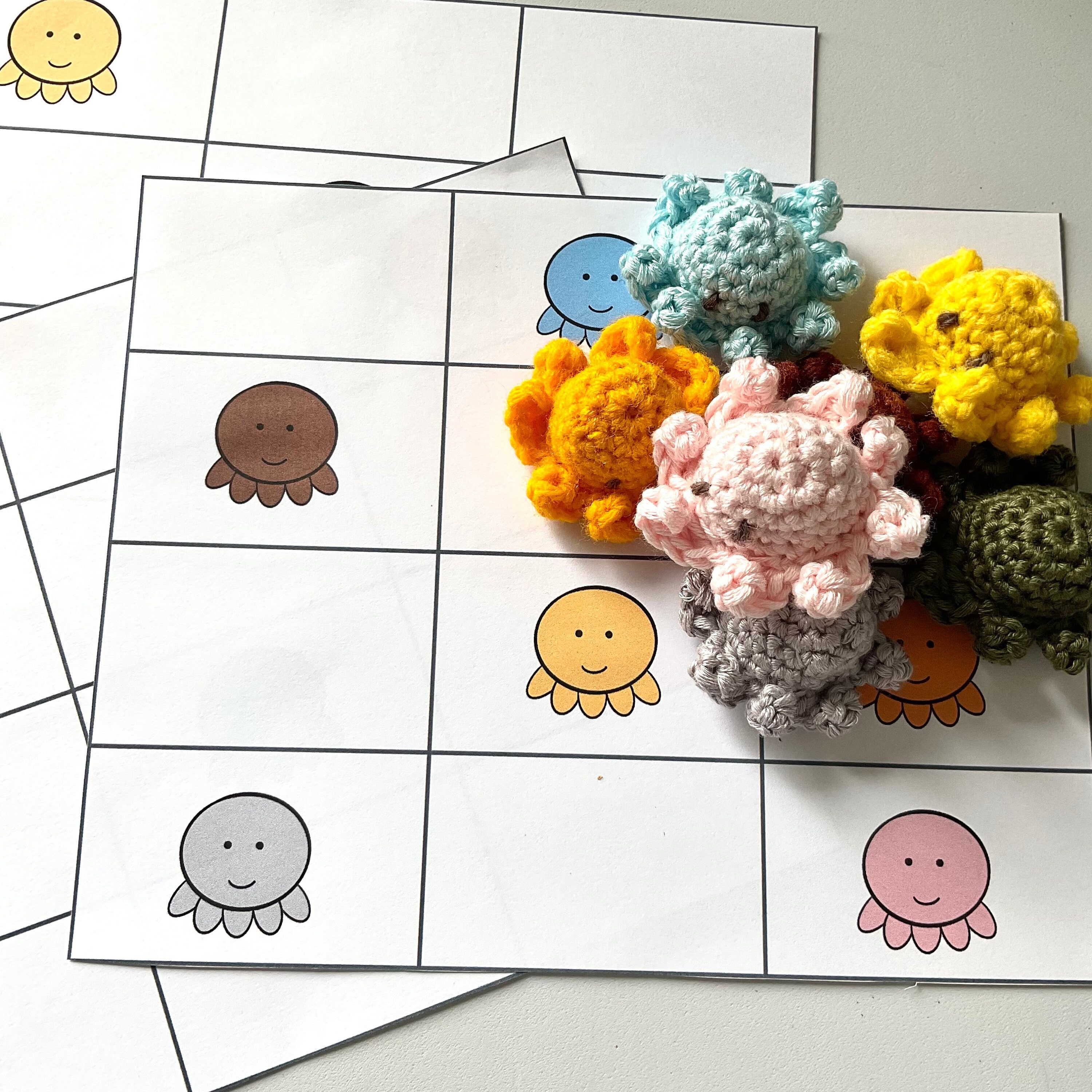 Octopus Memory Game, Crochet PATTERN, Crochet Octopus Pattern Pdf ...