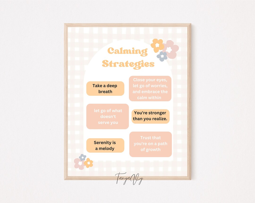 Calming Corner Classroom Boho Calm Down Printable Decor Wall Art Social ...