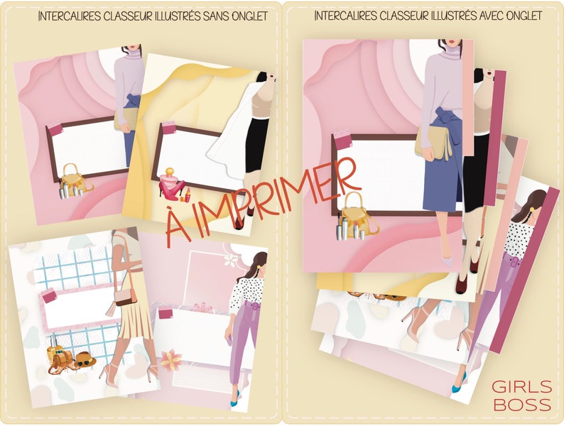 Printable Non-perforated A4 Binder Spacers Women's | Etsy