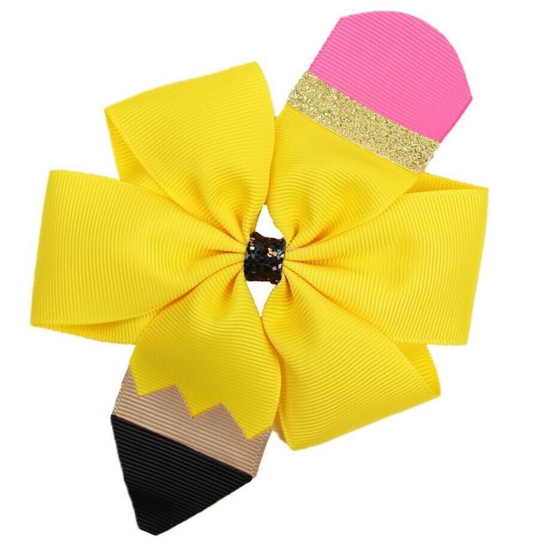 3.5 PENCIL Hairbow, Classic Pencil, Multi Loop Pencil Hair Bow, Back to ...