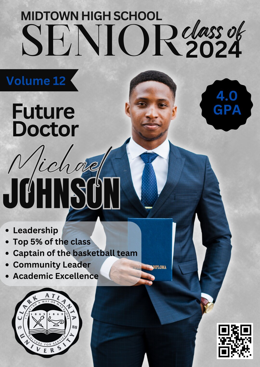 Graduation Magazine Cover, Magazine Cover Prom, Homecoming, Birthday ...