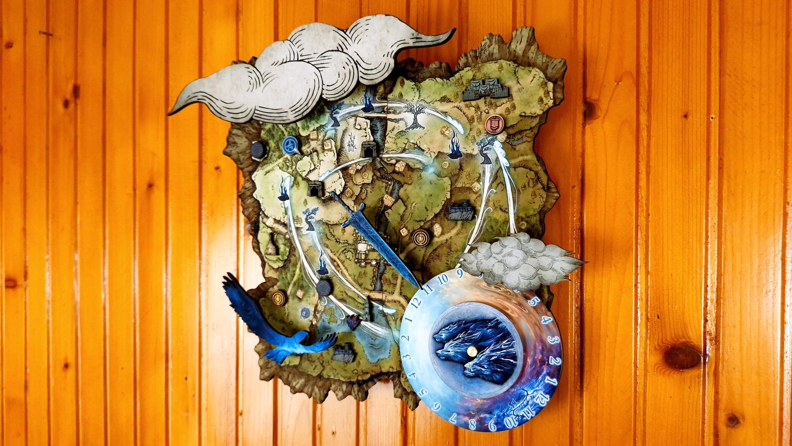 Nightreign Inspired Map Clock With 24 Hour Dial - Type 1 - Elden Ring ...