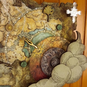 Elden Ring Inspired Map Clock With 24 Hour Dial - Type 2 + GIFT - Etsy