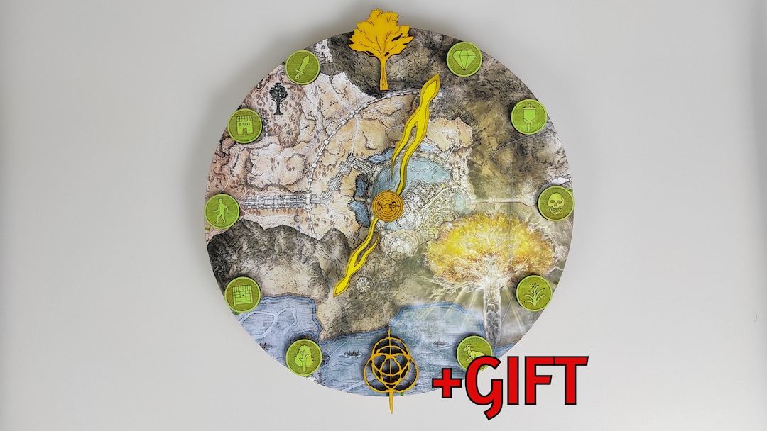Custom Elden Ring Inspired Map Clock + GIFT - Etsy