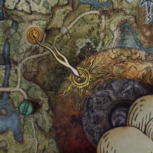 Elden Ring Inspired Map Clock With 24 Hour Dial - Type 1 - Limgrave ...