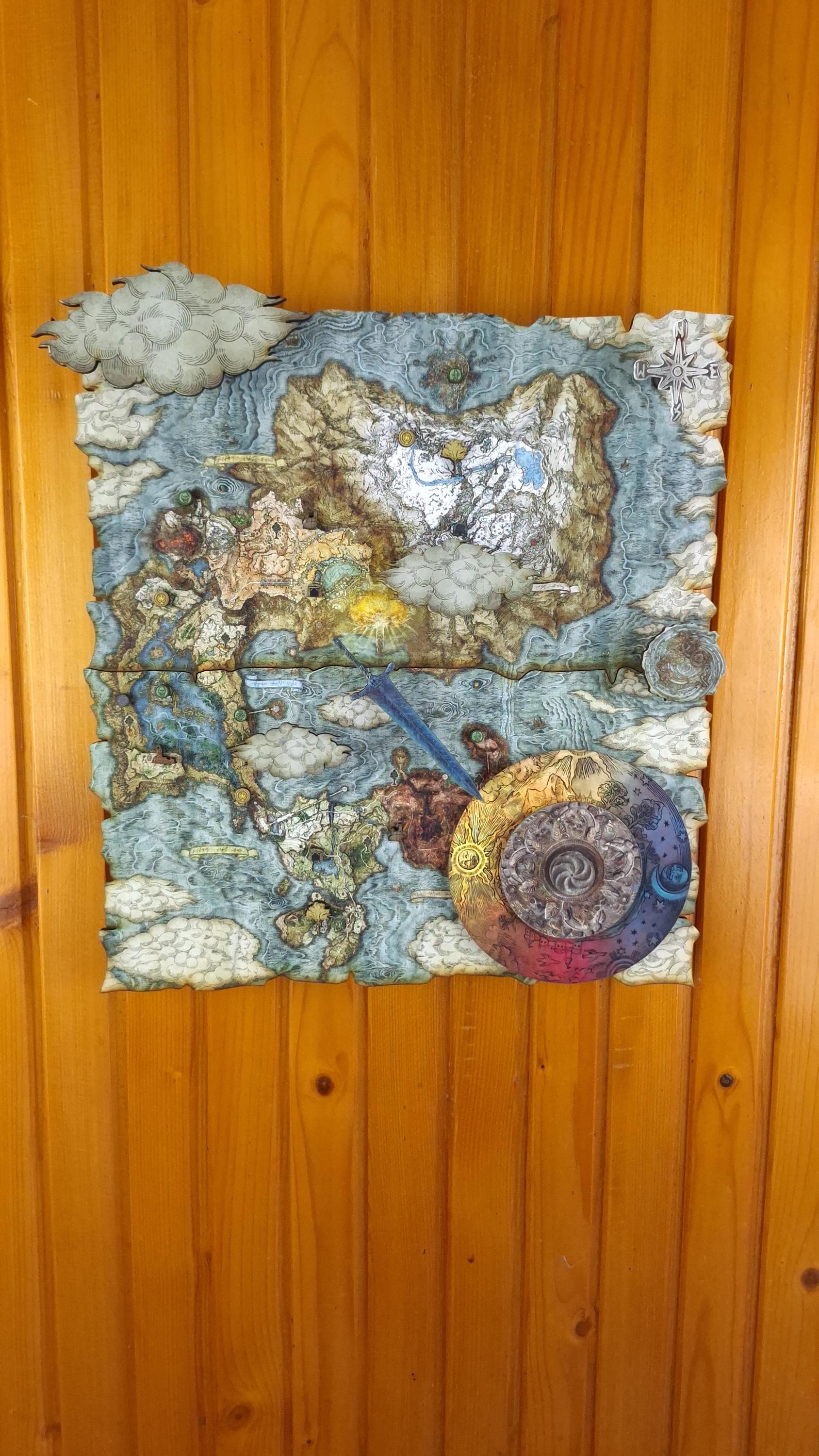 Elden Ring Inspired Full Map Clock With 24 Hour Dial + GIFT Neklace - Etsy