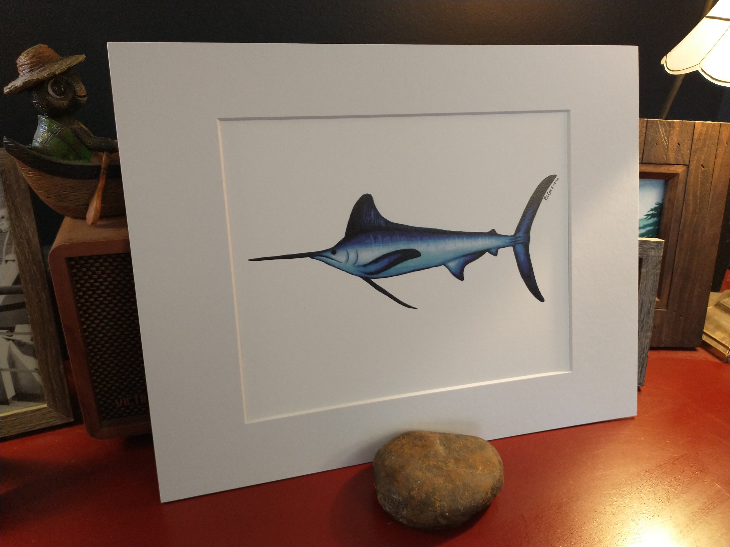 Blue Marlin Swordfish Print Beach House Decor Father's - Etsy