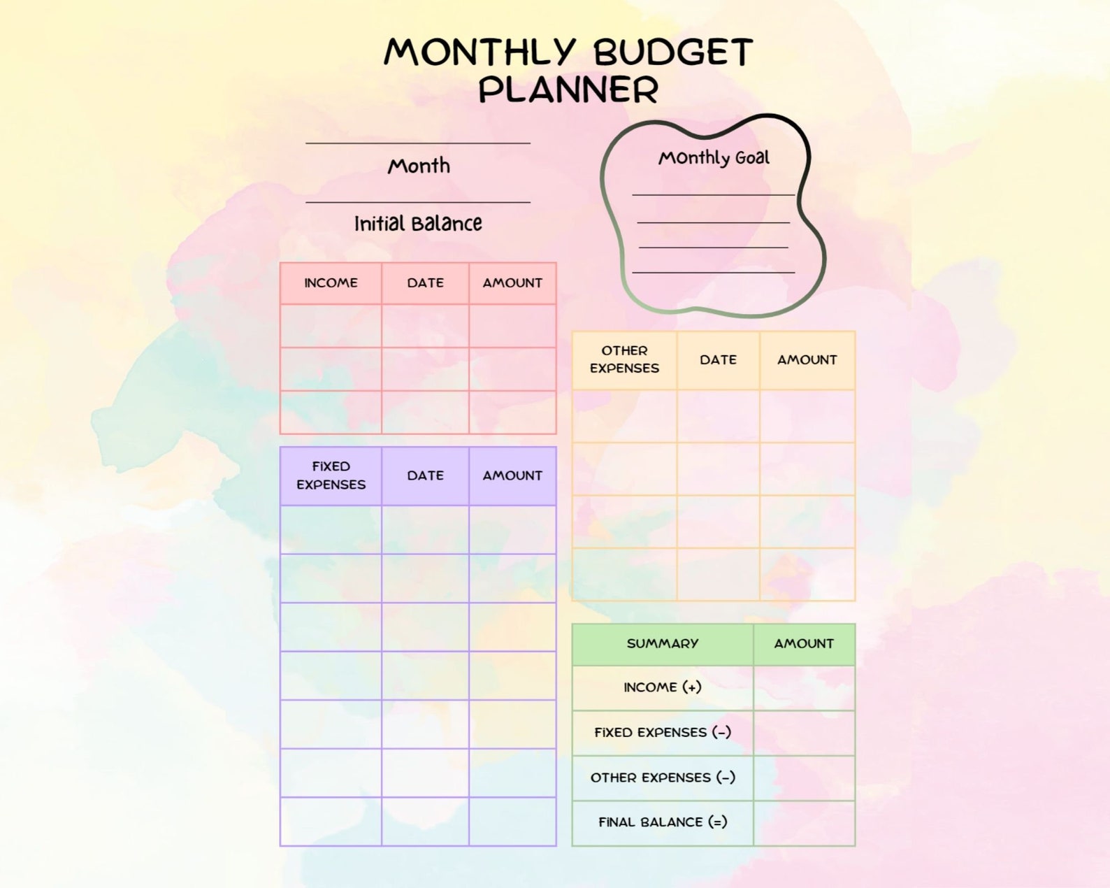 Monthly Budget, Budget Template Printable, Paycheck, Budget Binder ...