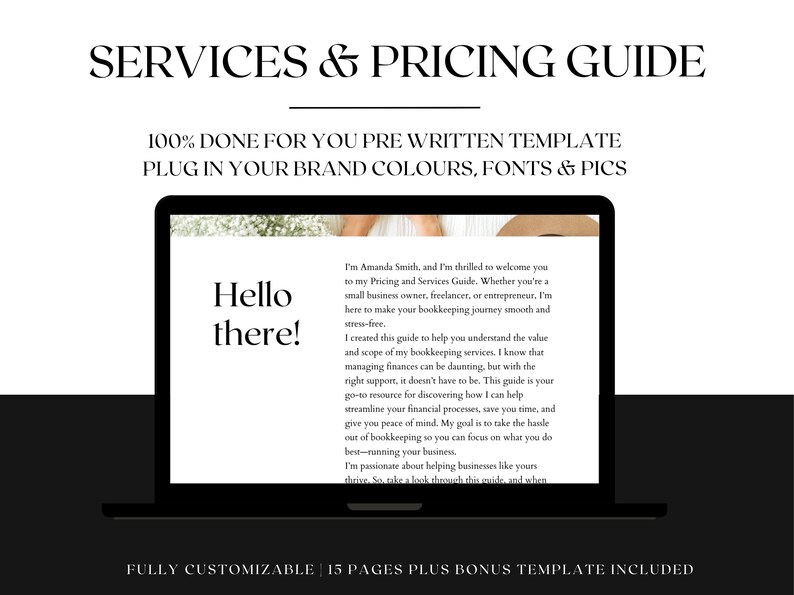 Bookkeeper Services and Pricing Guide Canva Template | Bookkeeping ...