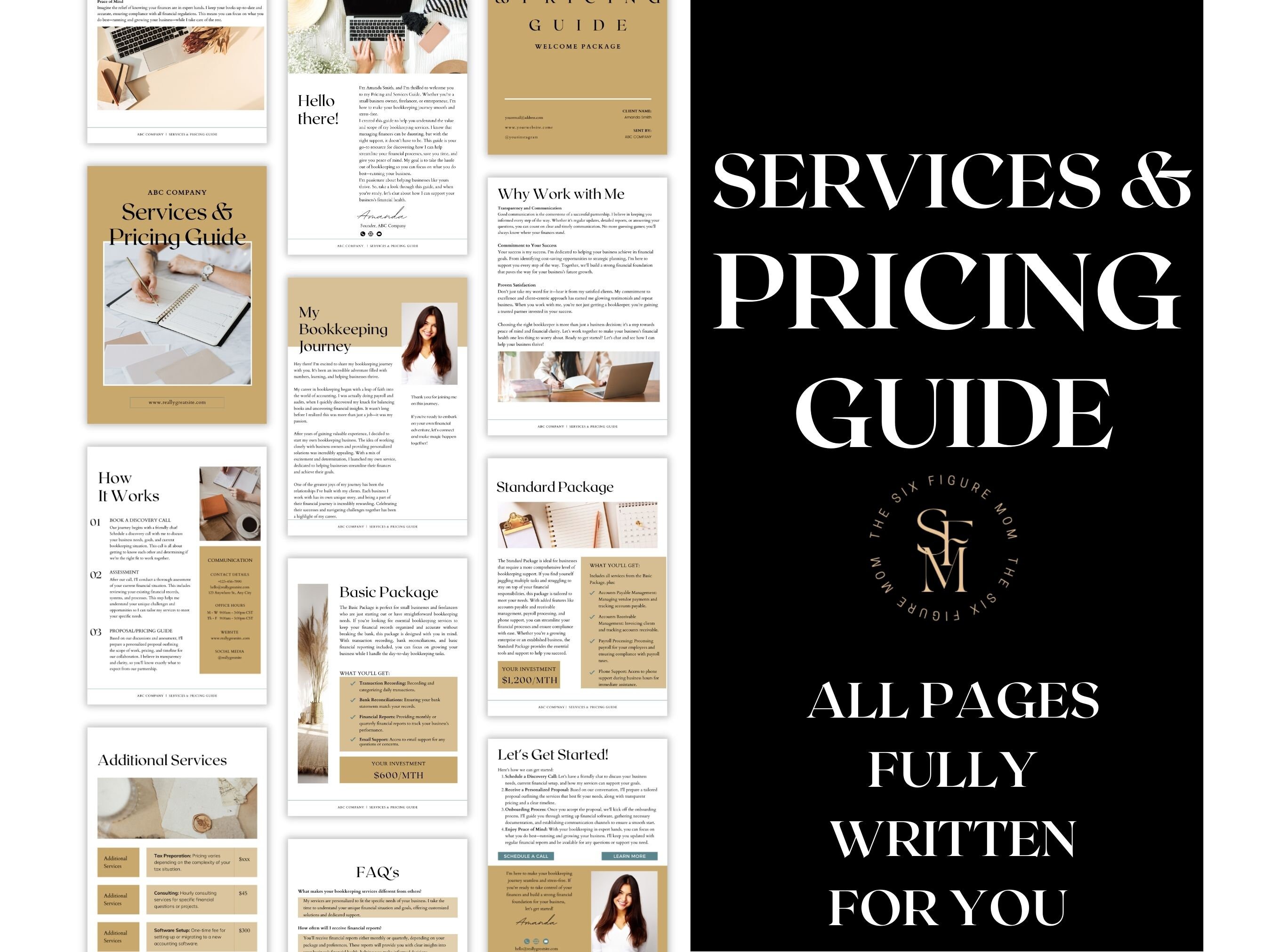 Bookkeeper Services and Pricing Guide Canva Template | Bookkeeping ...