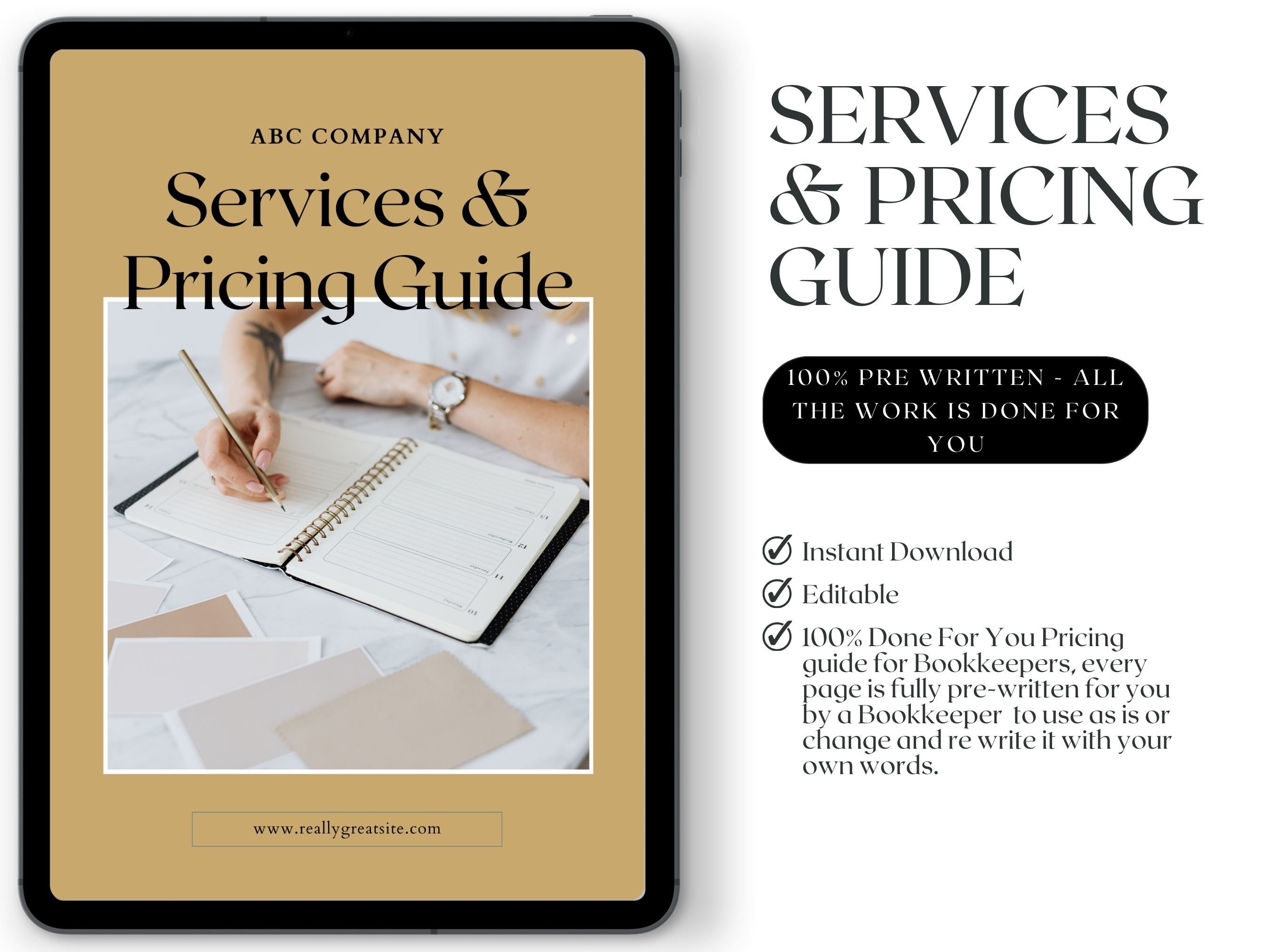 Bookkeeper Services and Pricing Guide Canva Template | Bookkeeping ...