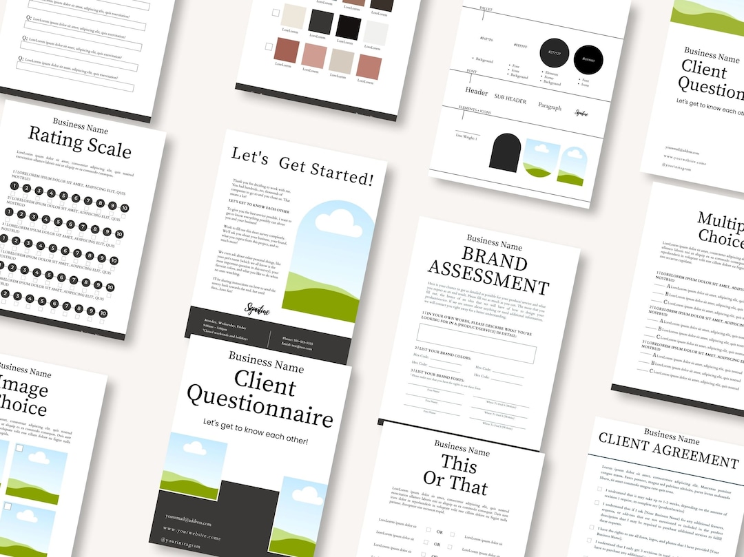 New Client Questionnaire Template | Client Onboarding | Canva Template ...