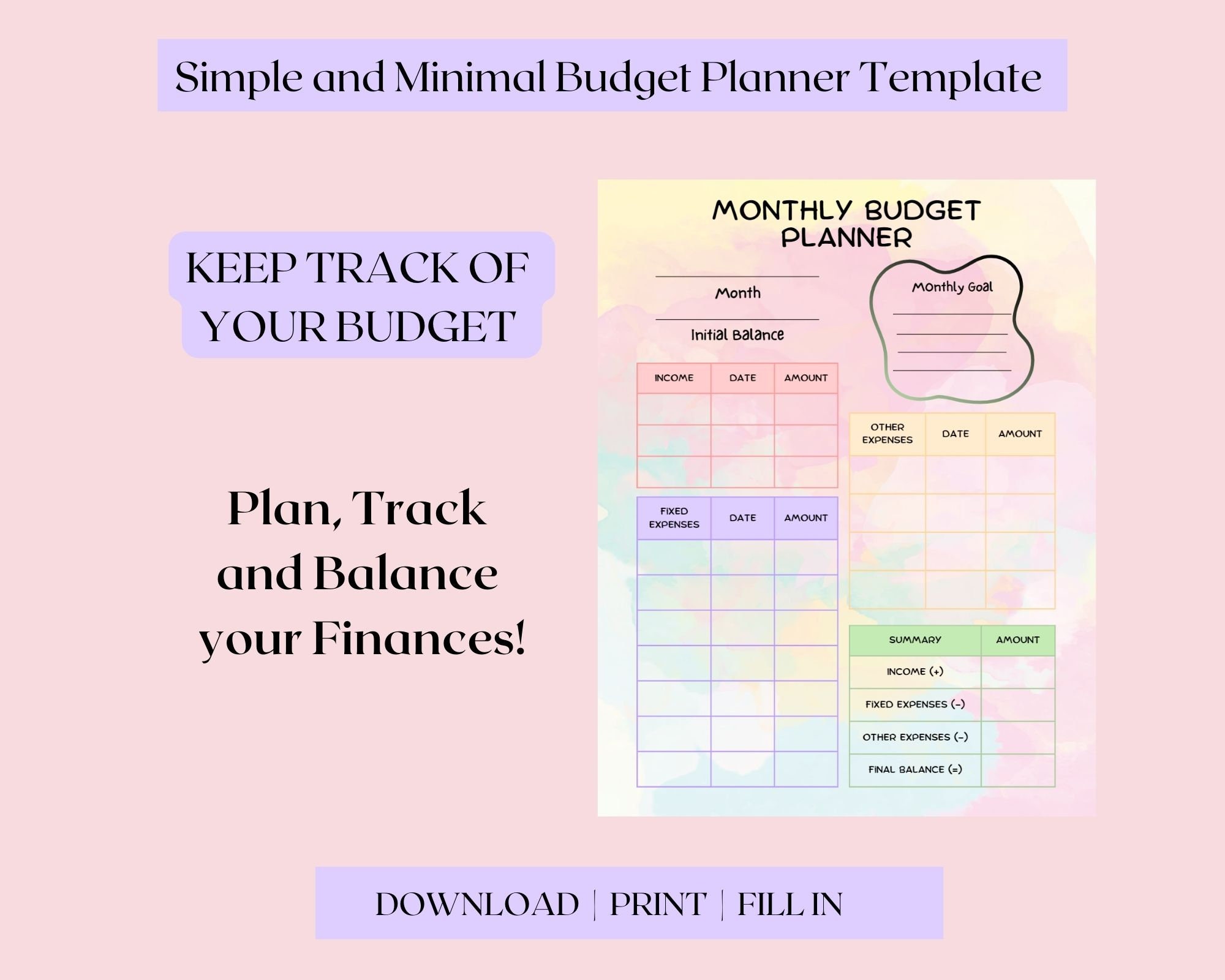 Monthly Budget, Budget Template Printable, Paycheck, Budget Binder ...