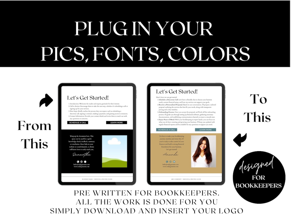 Bookkeeper Services and Pricing Guide Canva Template | Bookkeeping ...