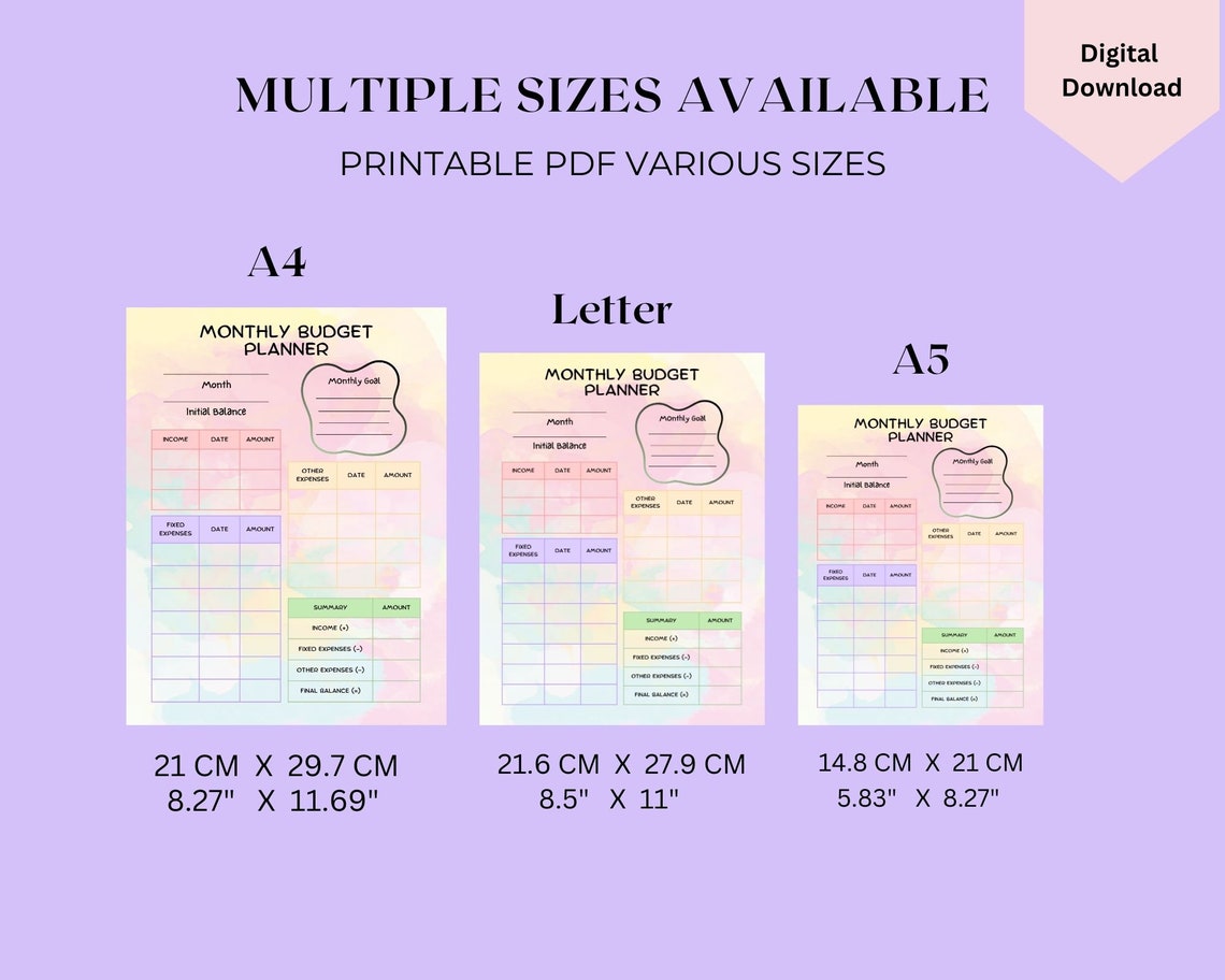 Monthly Budget, Budget Template Printable, Paycheck, Budget Binder ...