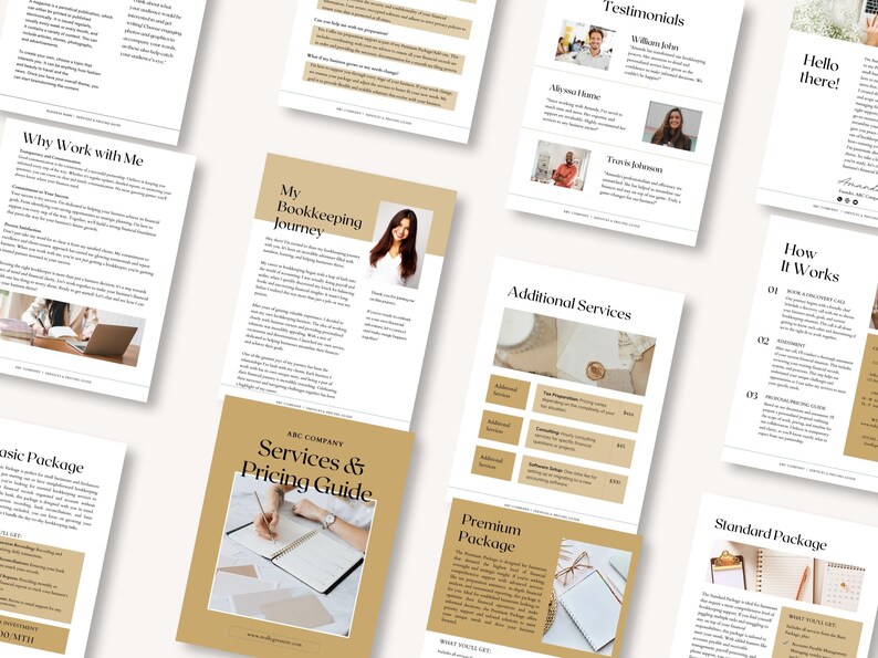 Bookkeeper Services and Pricing Guide Canva Template | Bookkeeping ...