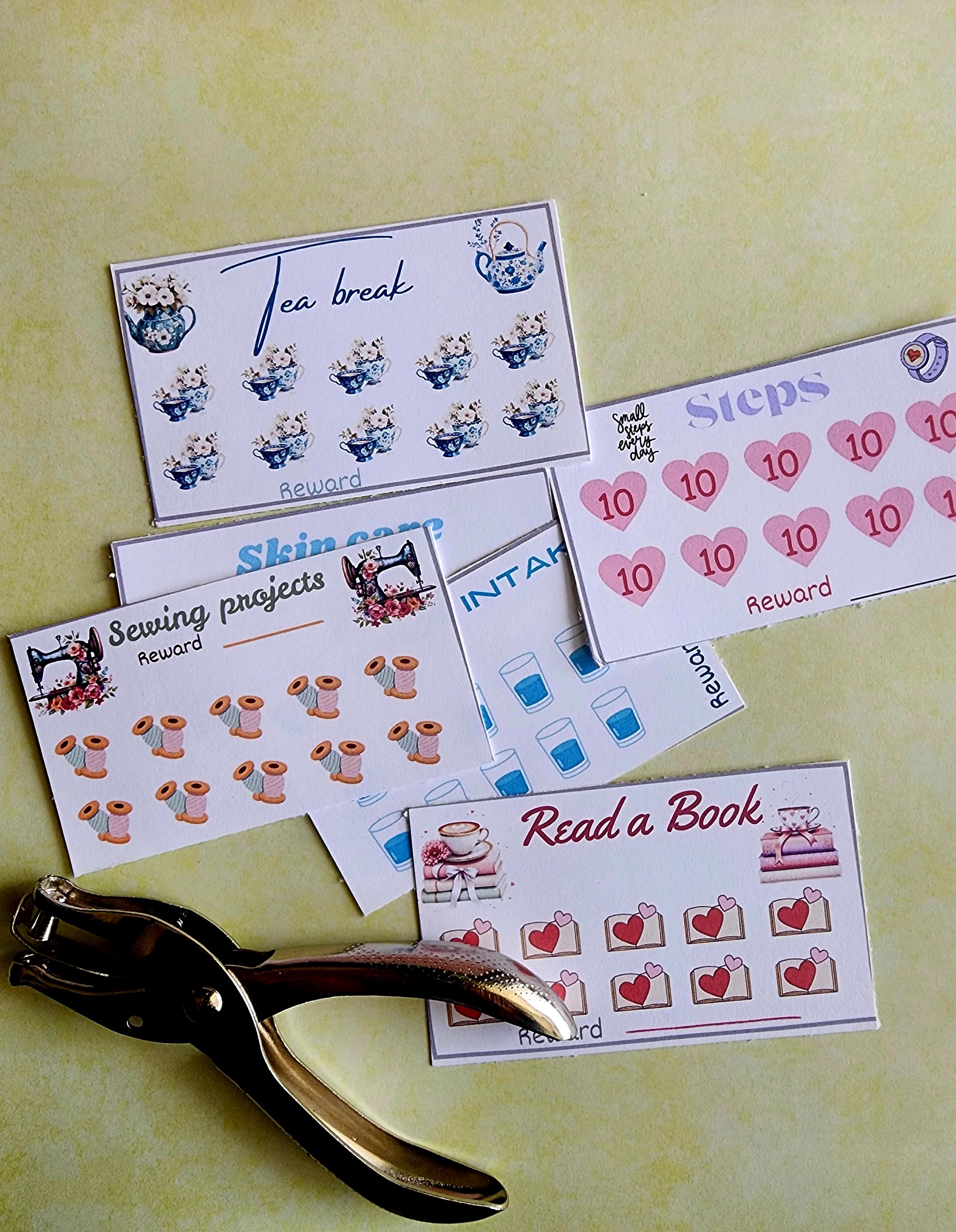 Printable Reward Punch Card | Habit Tracker | Motivation Punch Card for ...