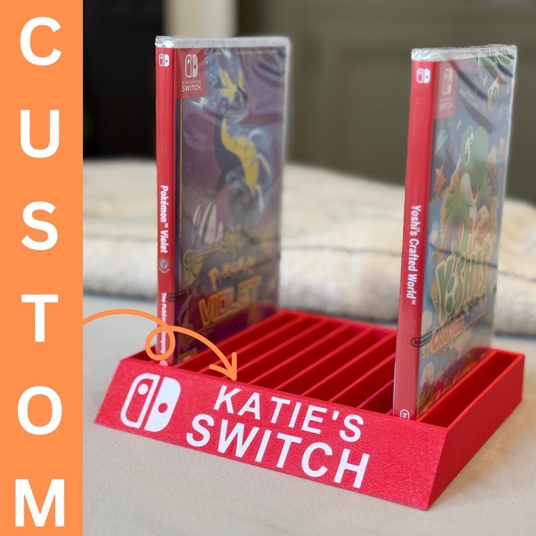 Nintendo Switch Game Case Stand Custom Name and Colour - Fits 12 Games ...