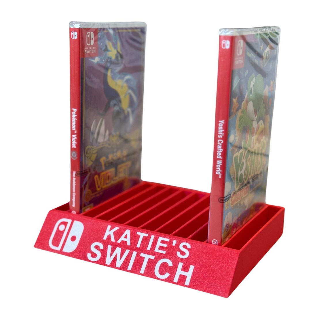 Nintendo Switch Game Case Stand Custom Name and Colour - Fits 12 Games ...