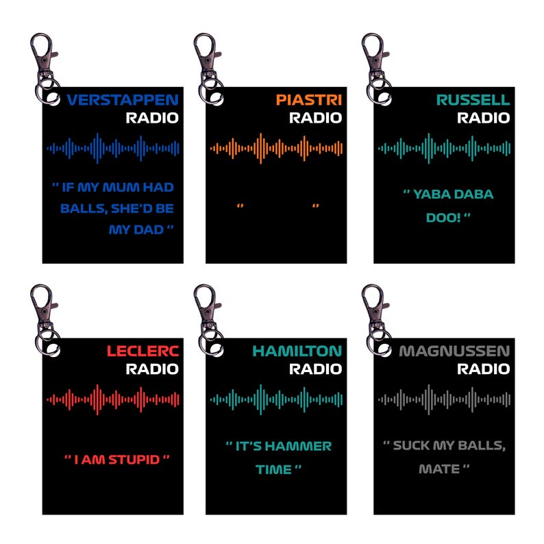 F1 Team Radio Quote Keychain: Motorsport Fan Gift, Custom Option ...