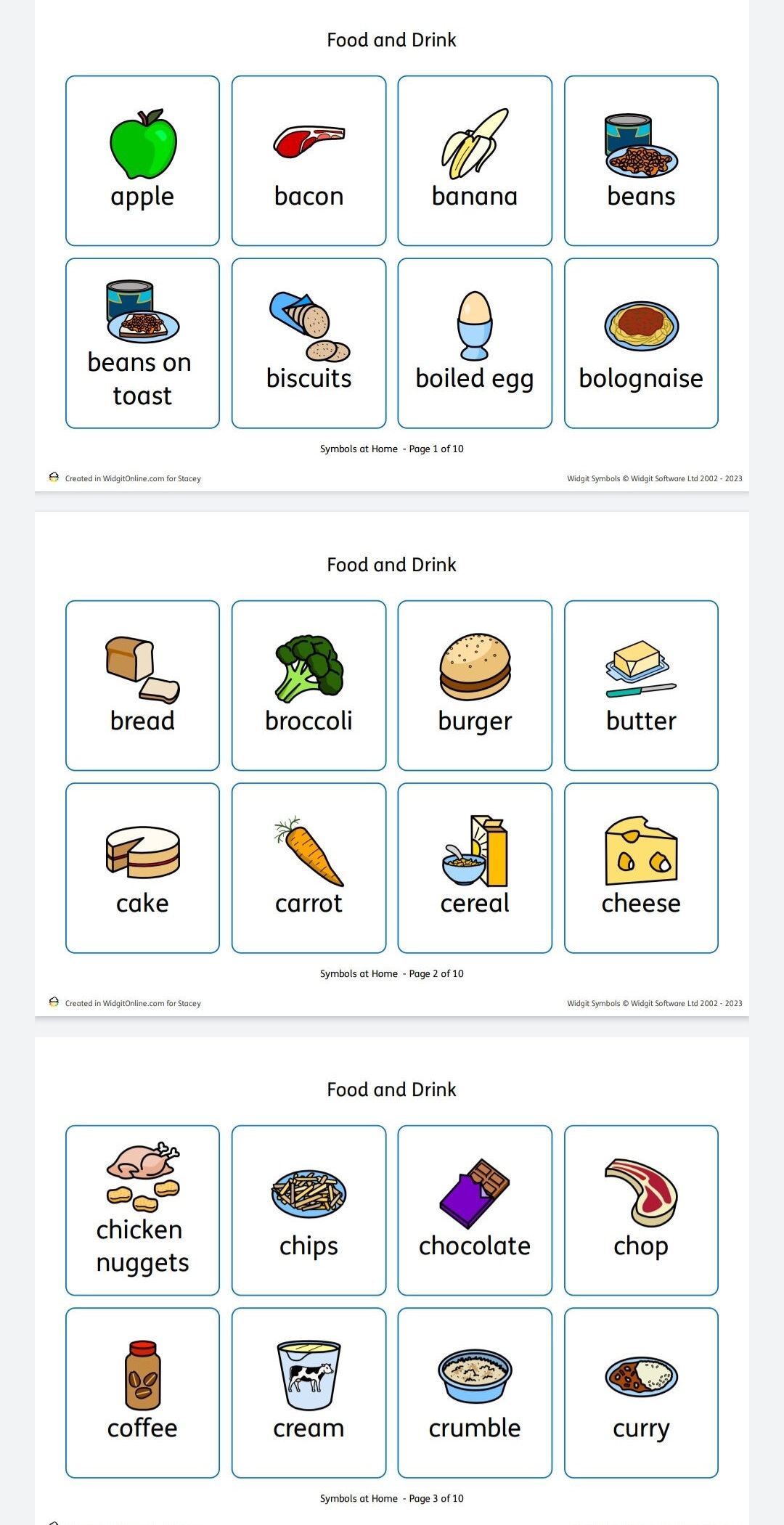 SEN Visual Aid Food and Drink Symbols - Etsy