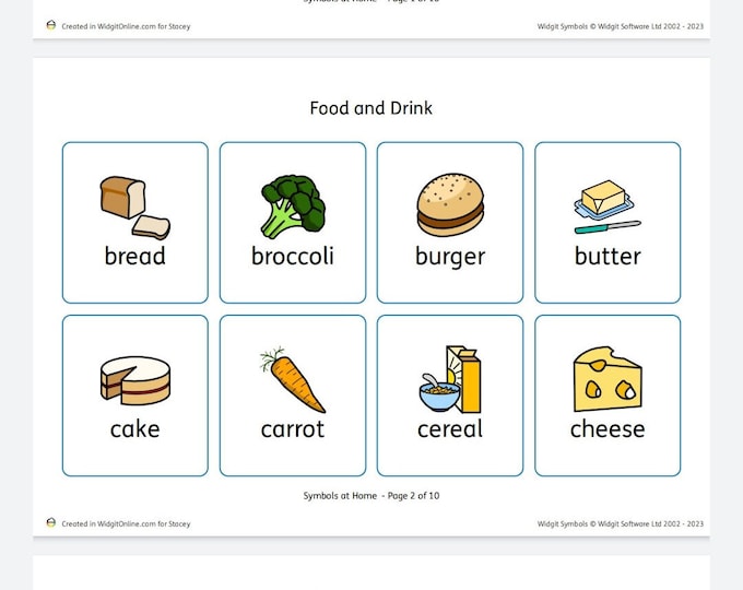 SEN Visual Aid Food and Drink Symbols - Etsy