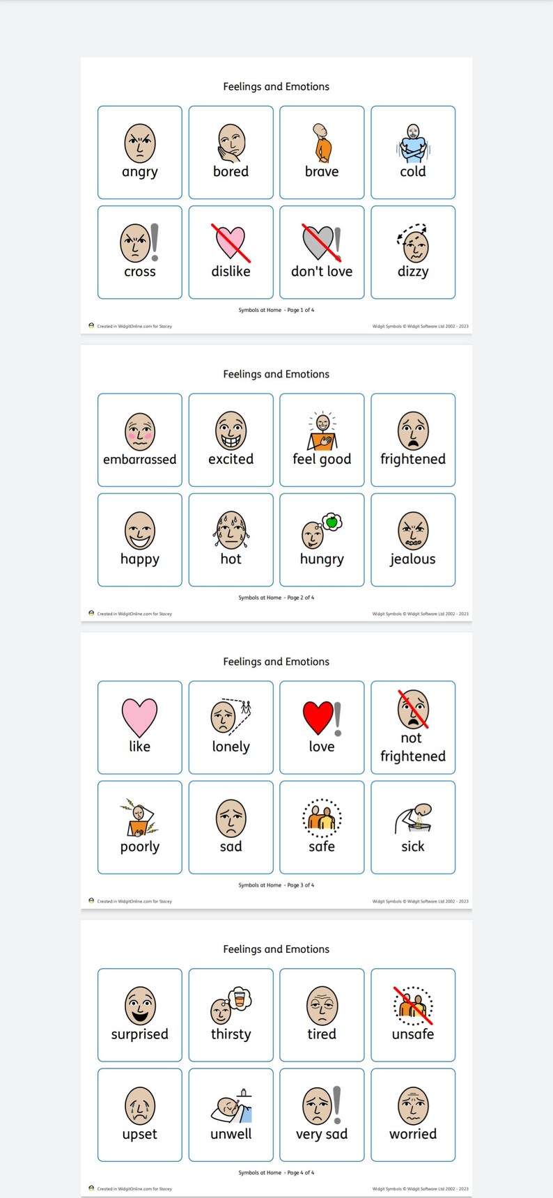 SEN Visual Aid Feelings and Emotions - Etsy