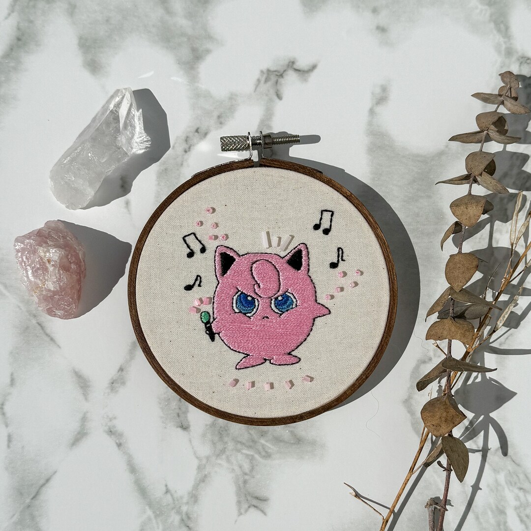 Angry Jiggly Cartoon Inspired Embroidery Hoop Art 4 Hand-sewn Needle ...