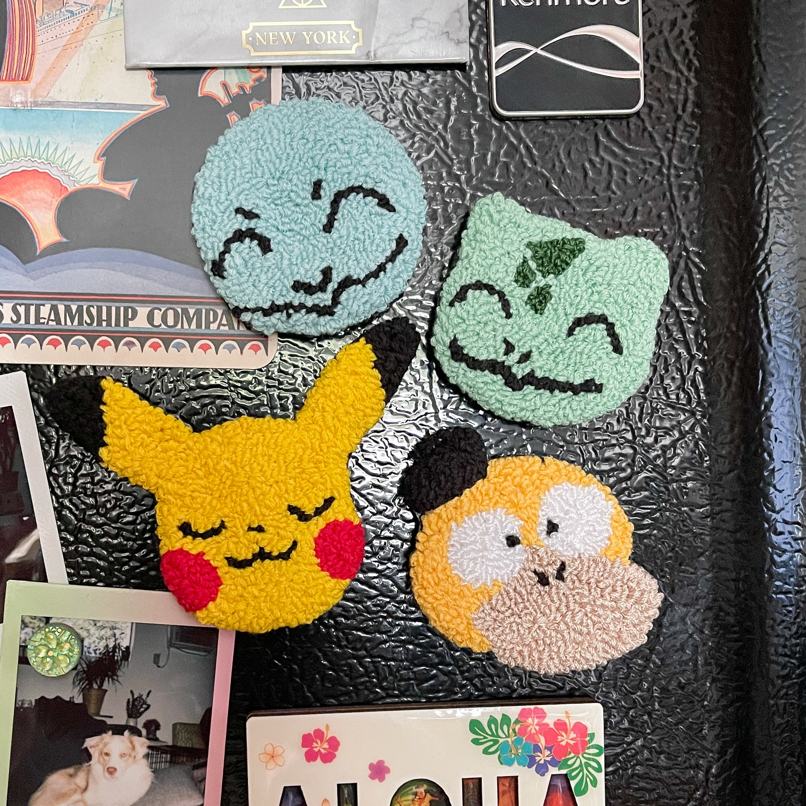 Pokémon Squirtle Pikachu Bulbasaur Psyduck Fridge Magnet Punch Needle ...