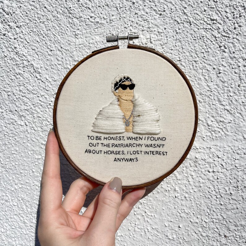 Barbie Ken Patriarchy Isnt About Horses Inspired Embroidery Hoop Art 5 ...