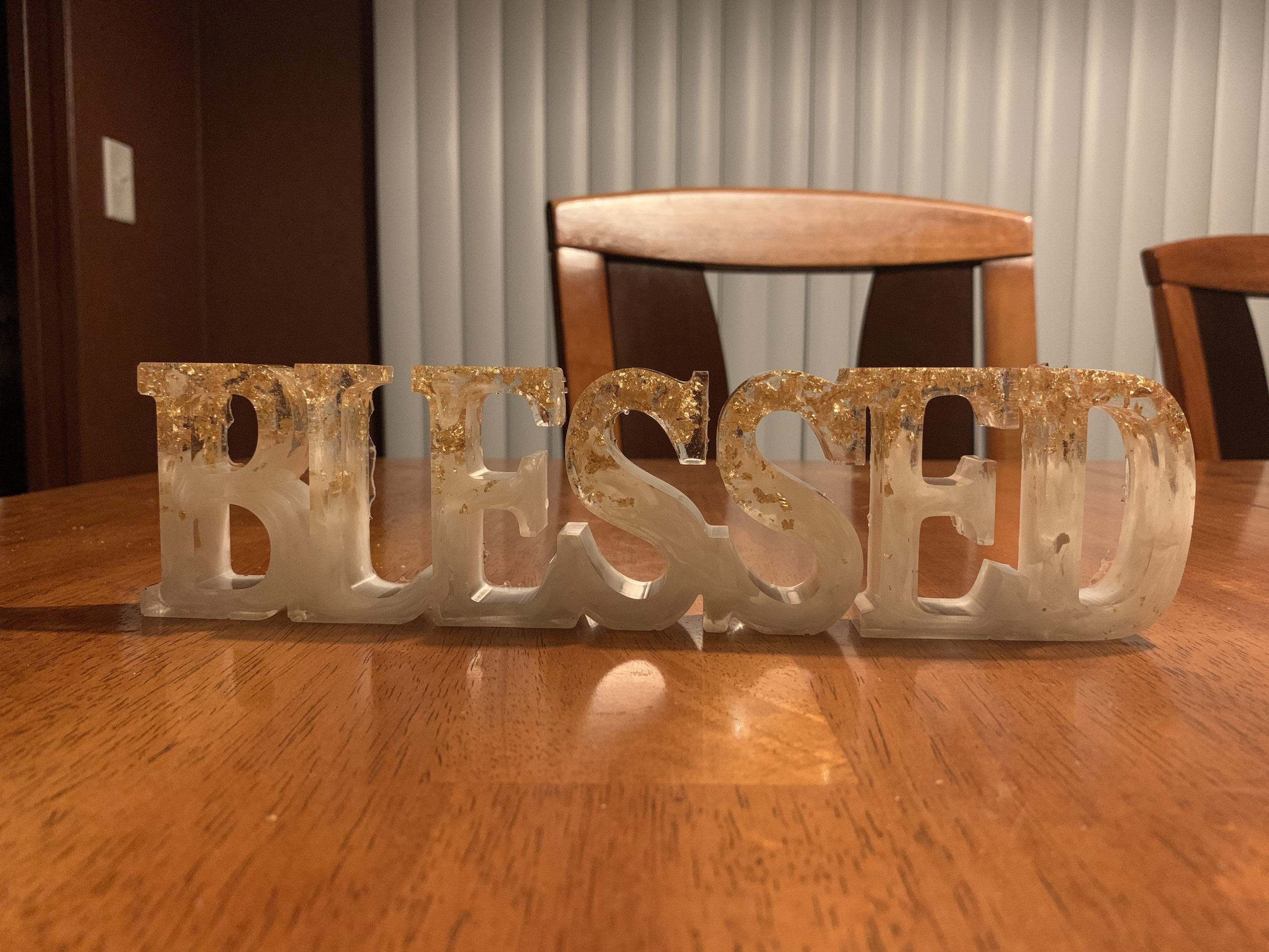 Resin "blessed" Stand Alone Sign - Etsy