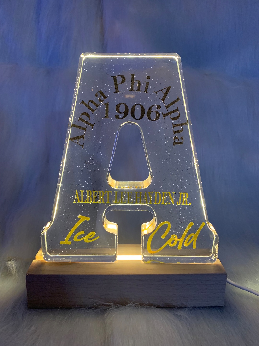 Alpha Phi Alpha "ice Cold" Lamp - Etsy