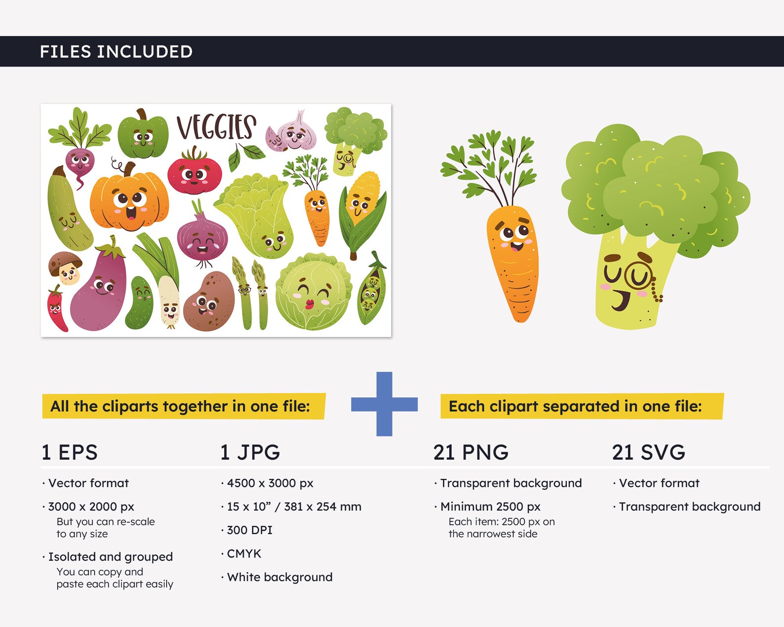 Veggies Clipart Set, Cartoon Vegetables, Cute Vegan Collection ...