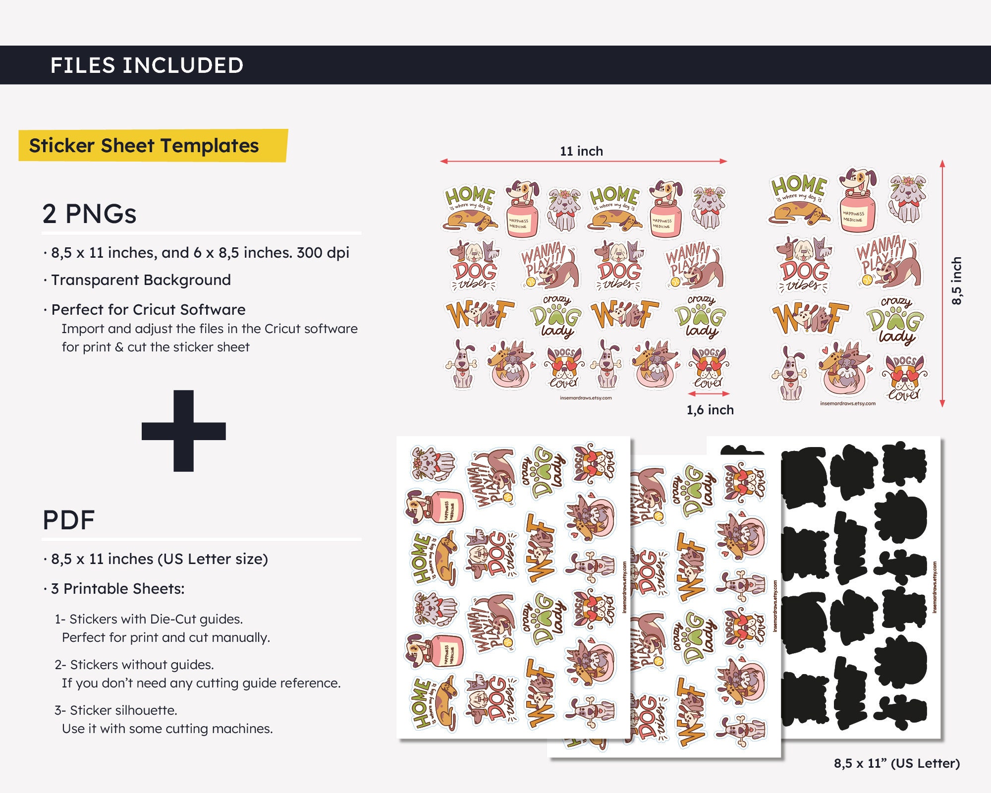 Dog Stickers, Printable Stickers, Cute Dogs, Print at Home, Funny ...