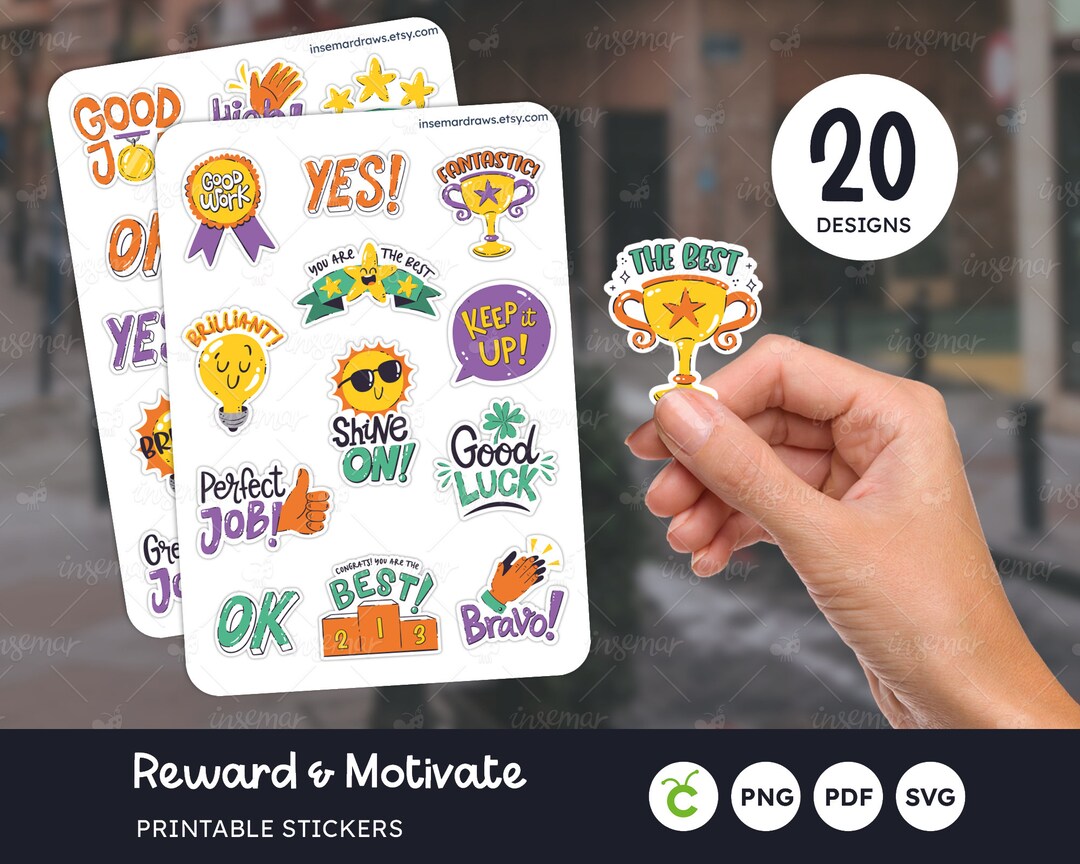 Reward Stickers, Motivational Printable Stickers, Good Job Stickers ...