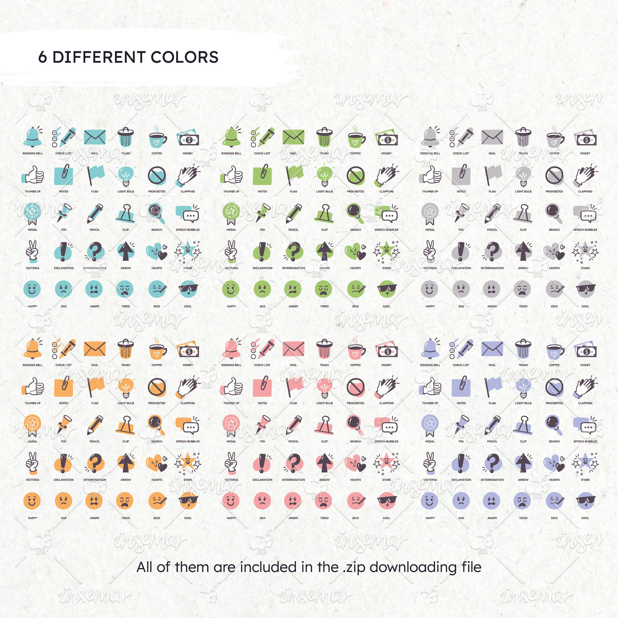 Planner Icon Set, Colorful Planner Icons, Journaling, Calendars ...