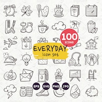 Autumn Doodle Clip-art Set, Fall Season Doodles, Cute Autumn Elements ...