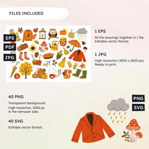 Autumn Clip Art Collection, Cute Autumn Seasonal Elements, Fall Autumn ...