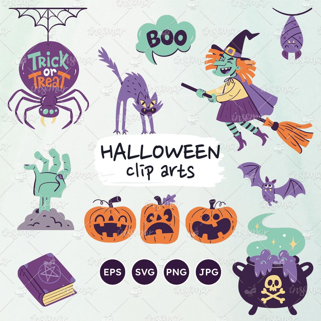 Halloween Clip Art Bundle, Fun and Festive Digital Download for ...