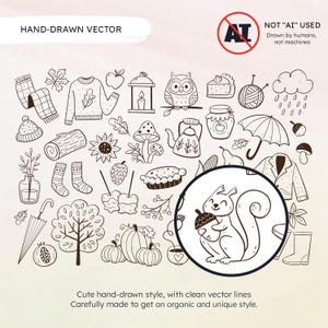 Autumn Doodle Clip Art: Fall Season Graphics (PNG, SVG, EPS Files) - Etsy