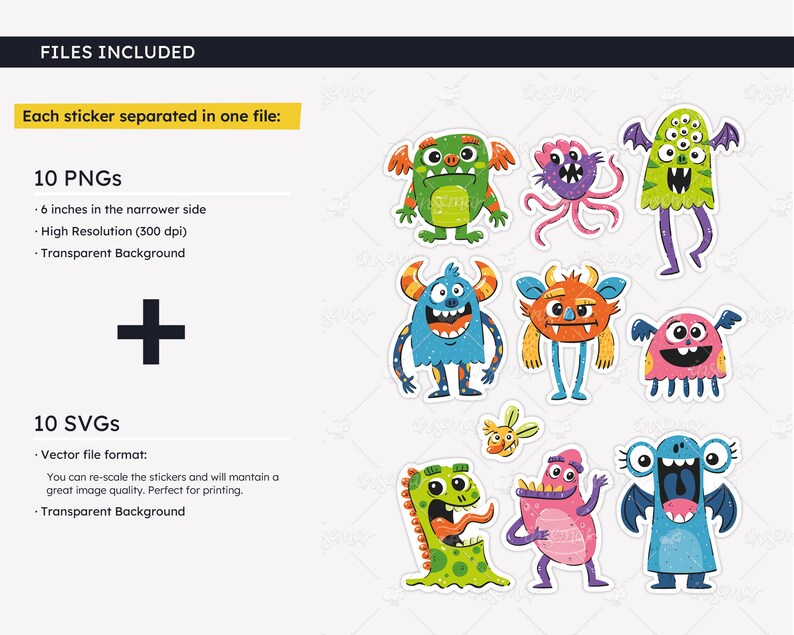 Monster Stickers, Printable Stickers, Cute Monsters, Print at Home ...
