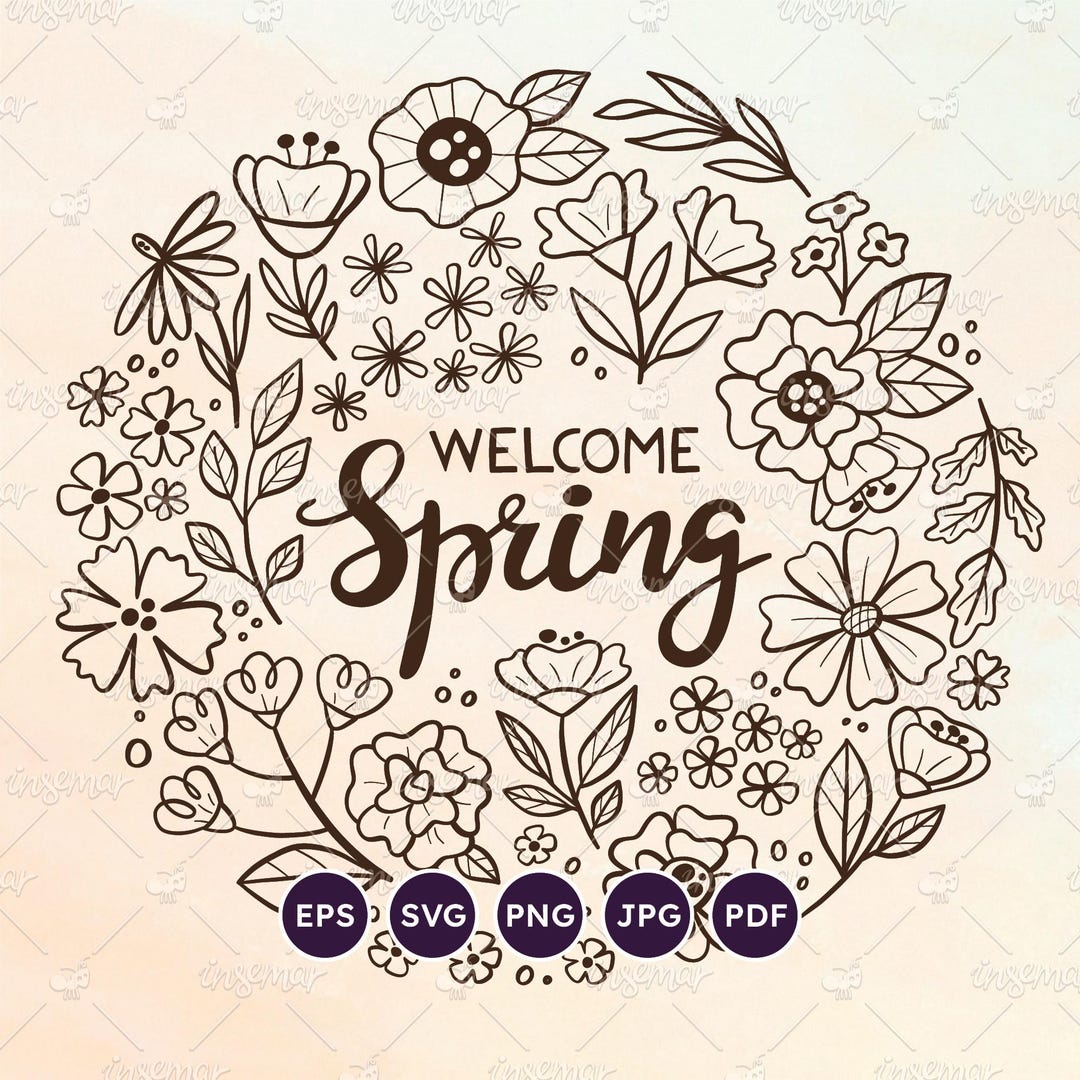 Spring Floral SVG, Cute Spring Cliparts, Seasonal Spring, Floral ...