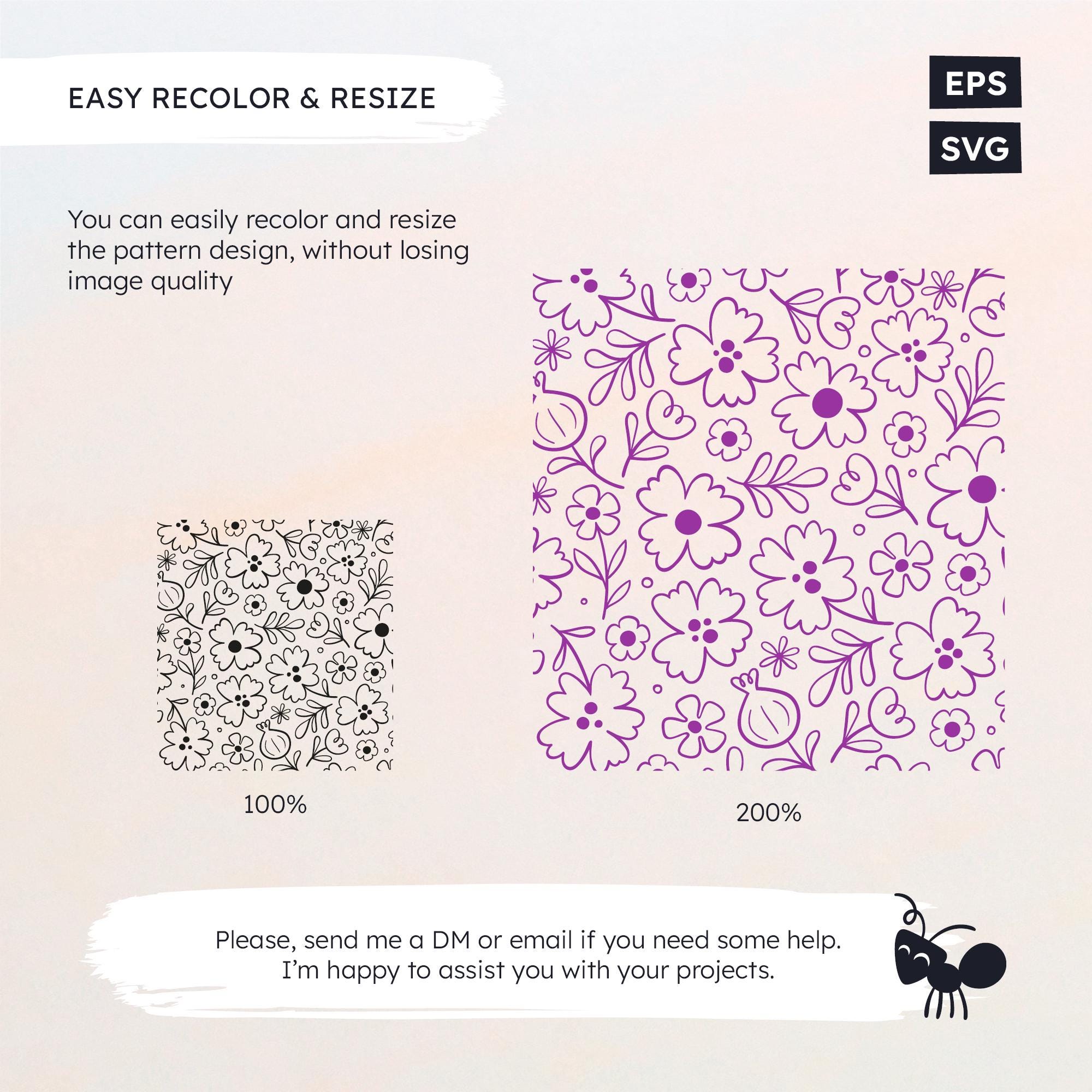 Floral Pattern SVG: Seamless Flower Design for Laser Cutting (digital ...
