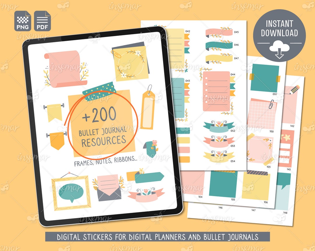Digital Planner Sticker Set, Pre Cropped Stickers, Goodnotes ...