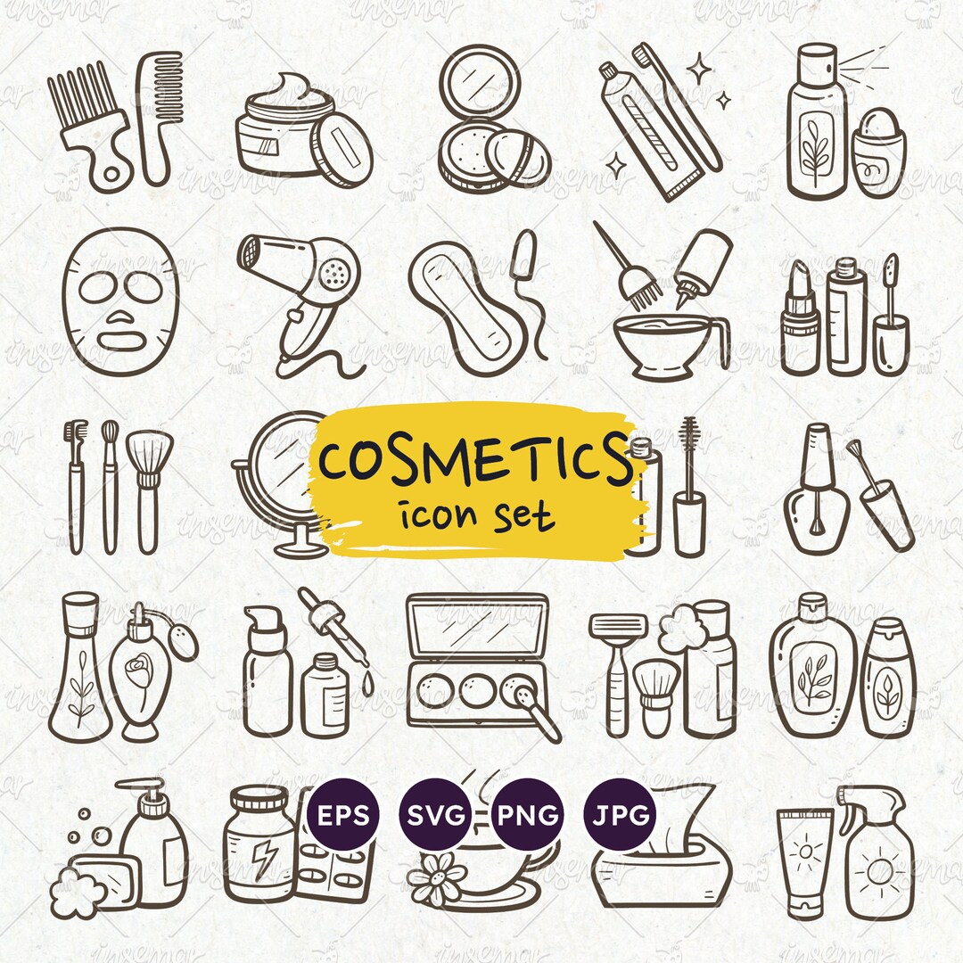 Beauty Icons, Body Care Icon Set, Line Art, Beauty Shop, Cosmetics ...