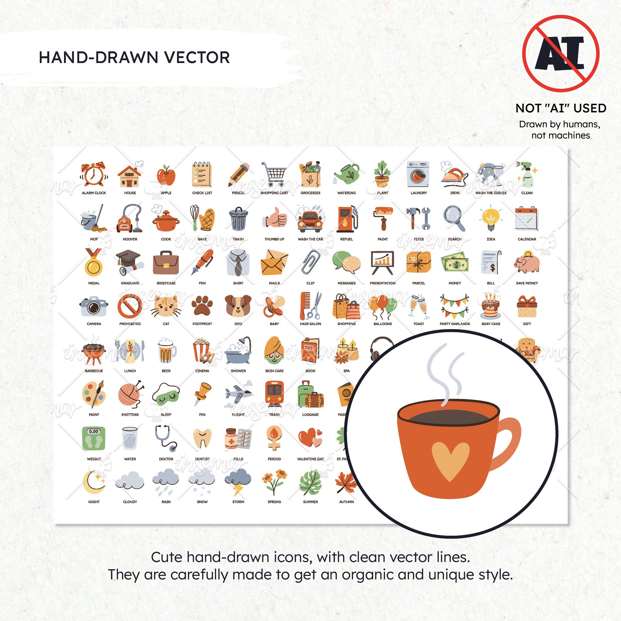 Daily Life Icons: Everyday Routines Clip Art Bundle. EPS, SVG, PNG ...