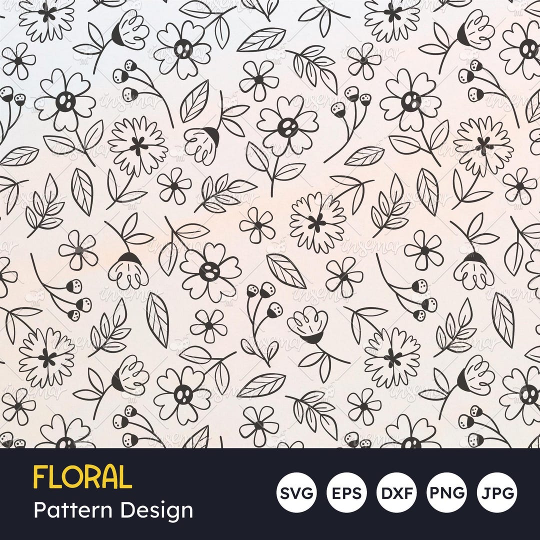 Floral Pattern SVG: Seamless Flower Design for Laser Cutting (digital ...