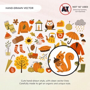 Autumn Clip Art Collection, Cute Autumn Seasonal Elements, Fall Autumn ...
