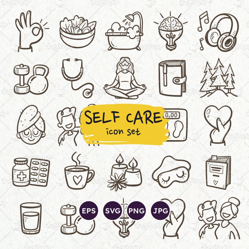 Self Care Icon: Mental Health & Habits Tracker (EPS, SVG, PNG) - Etsy